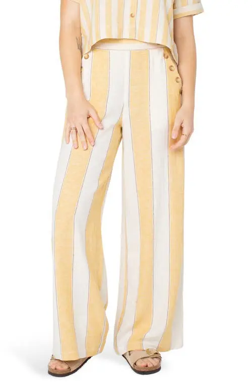 Roxy Adrian Stripe Wide-leg Linen-blend Pants