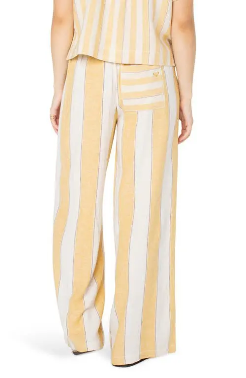 Roxy Adrian Stripe Wide-leg Linen-blend Pants