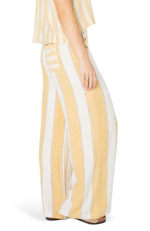 Roxy Adrian Stripe Wide-leg Linen-blend Pants