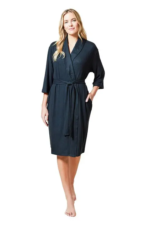 SOFTIES Dream Shawl Collar Robe - Black
