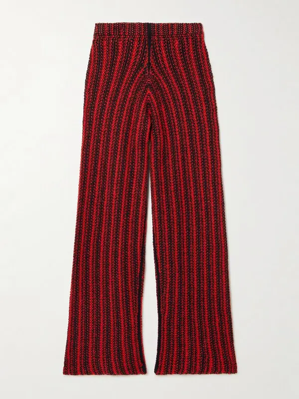 THE ELDER STATESMAN Nora Lite Open-knit Wide-leg Pants