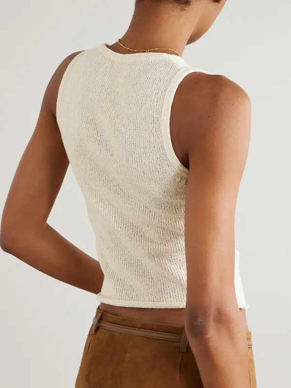 THE ELDER STATESMAN Nora Lite Ribbed Cotton Tank