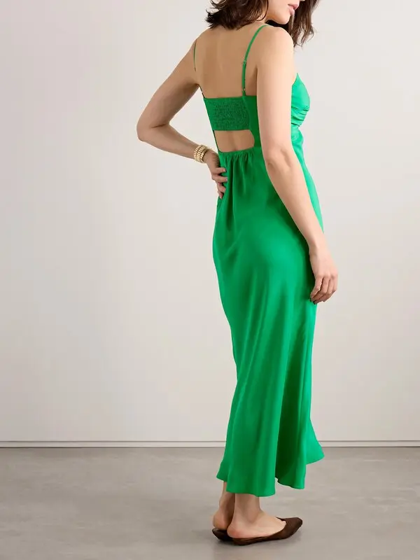 satin strapless twist cutout dress in mint green Ellie Sage Strapless Mini Dress - US 6