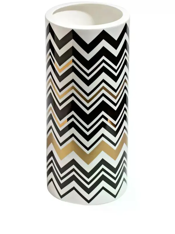 Missoni Zigzag-print Porcelain Vase - Black