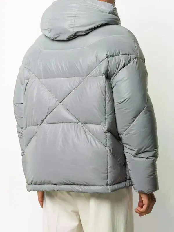 Khrisjoy Drawstring Hooded Down Jacket - Silver