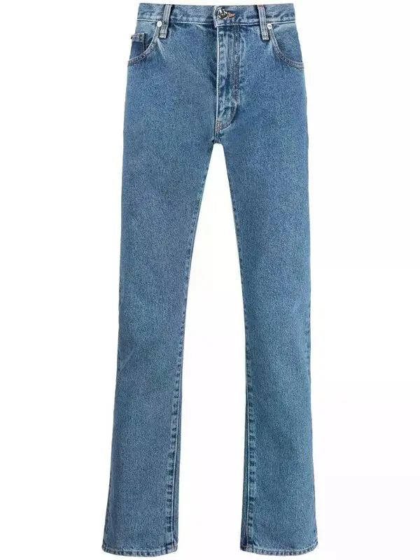 Off-White Logo-print Straight-leg Jeans