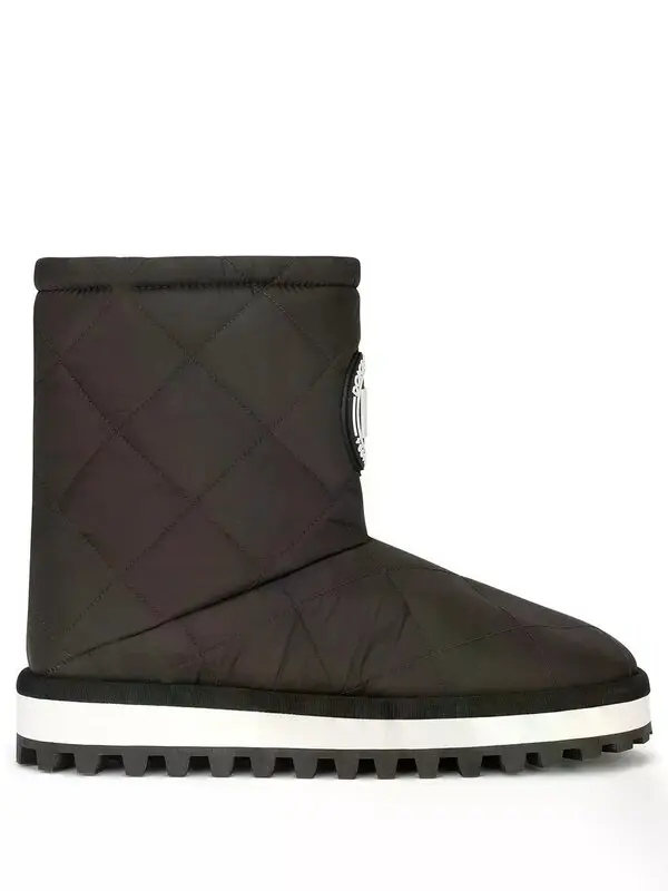 Dolce & Gabbana Quilted Snow Boots With Logo Detail