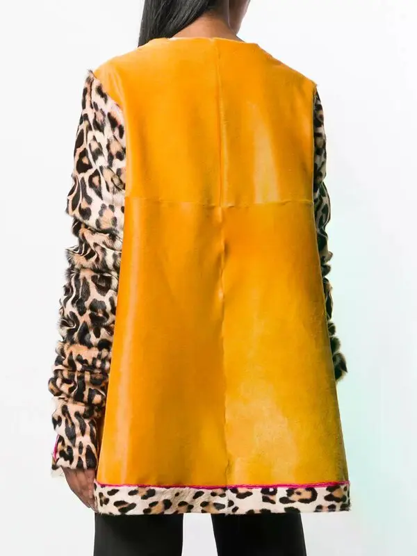 LISKA Animal Printed Sleeves Coat