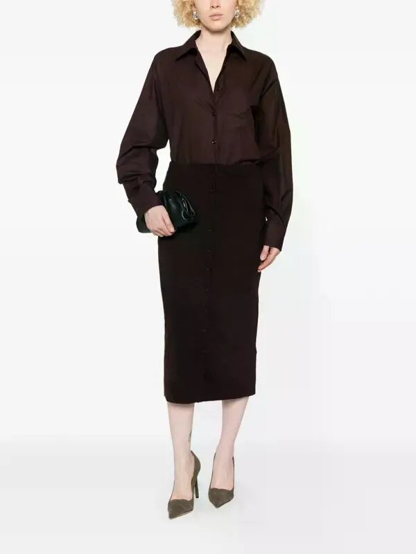 Victoria Beckham Button-detailed Midi Skirt