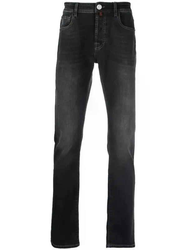 BILLIONAIRE Logo Patch Straight-leg Jeans