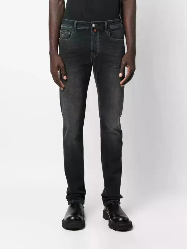 BILLIONAIRE Logo Patch Straight-leg Jeans