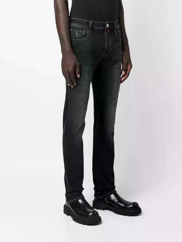 BILLIONAIRE Logo Patch Straight-leg Jeans