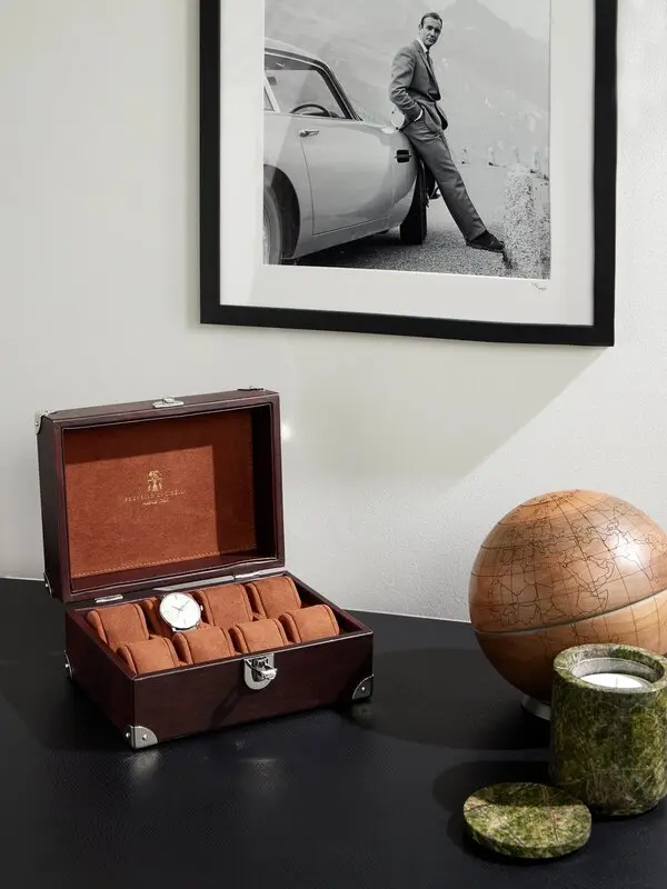Brunello Cucinelli Full-grain Leather Eight-piece Watch Box