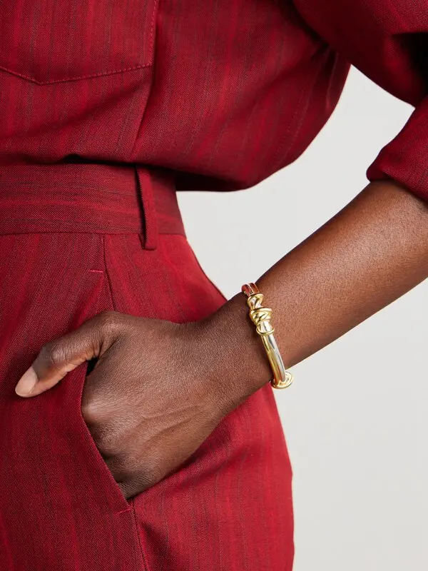 Bottega Veneta Two Tone Knotted Bracelet