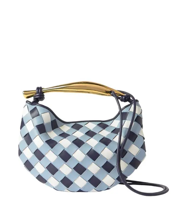 Bottega Veneta Sardine Mini Intrecciato Leather Shoulder Bag - Blue