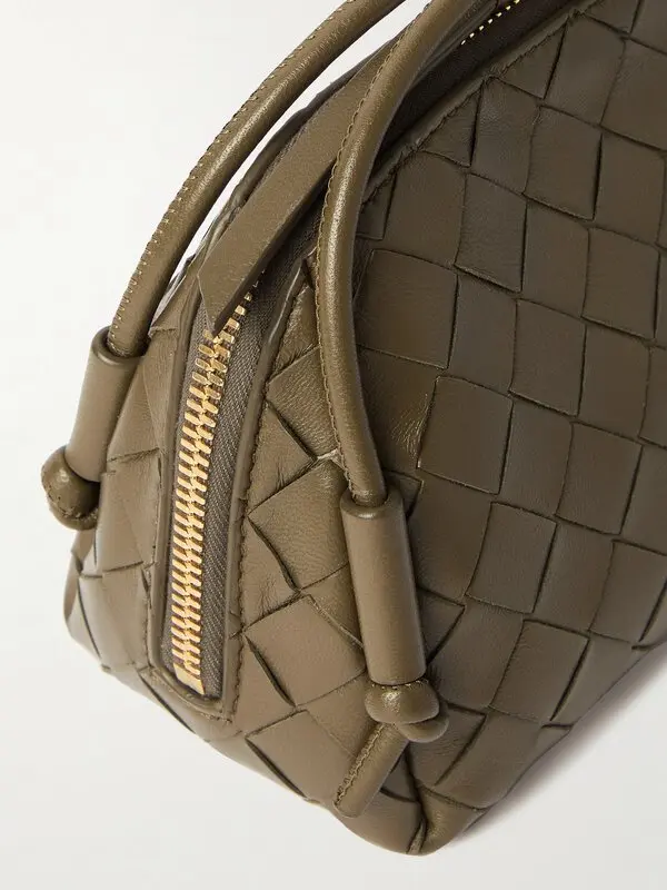 Bottega Veneta Concert Pouch Intrecciato Leather Shoulder Bag