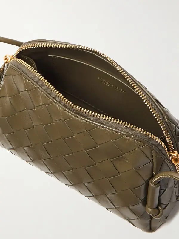 Bottega Veneta Concert Pouch Intrecciato Leather Shoulder Bag