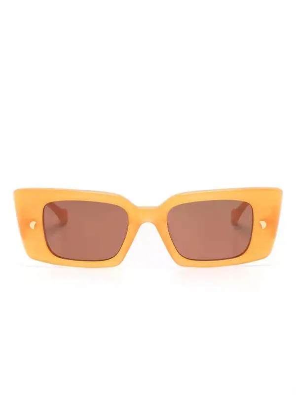 Nanushka Carmel Rectangle-frame Sunglasses - Orange