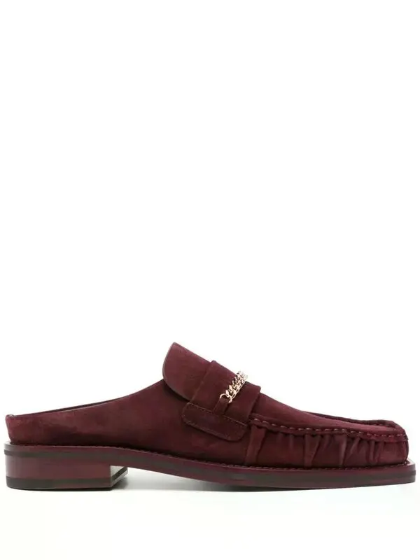 Martine Rose Chain-detail Suede Slippers