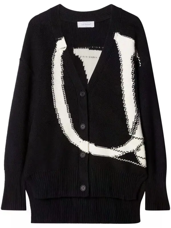 Off-White Logo-intarsia Wool Cardigan