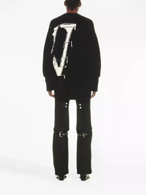 Off-White Logo-intarsia Wool Cardigan