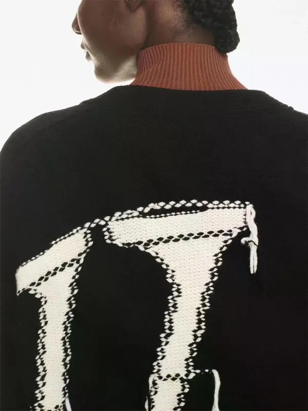 Off-White Logo-intarsia Wool Cardigan