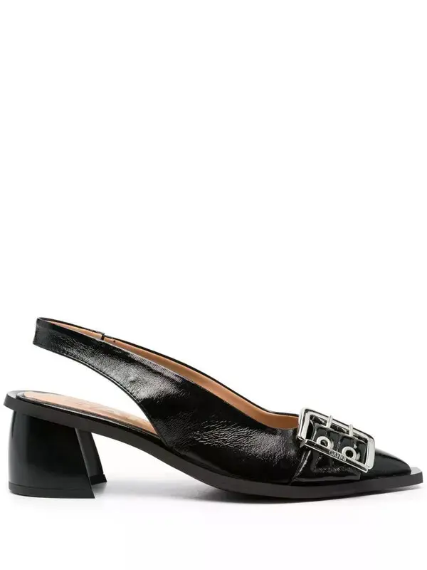 GANNI 50mm Eyelet-detail Slingback Pumps