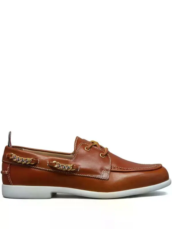 Thom Browne Chain-link Boat Shoes - Brown