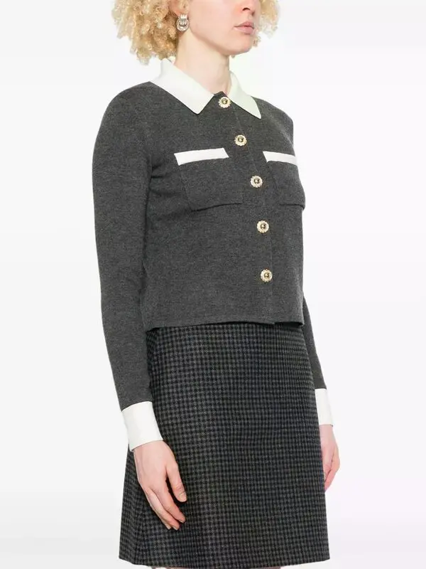 SELF-PORTRAIT Cashmere-blend Cardigan - Grey