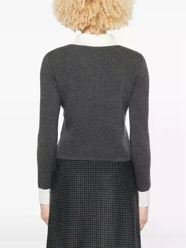 SELF-PORTRAIT Cashmere-blend Cardigan - Grey