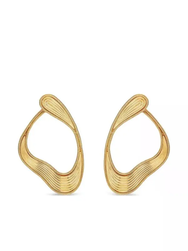 Fernando Jorge 18k Yellow Stream Lines Loop Earrings - Gold