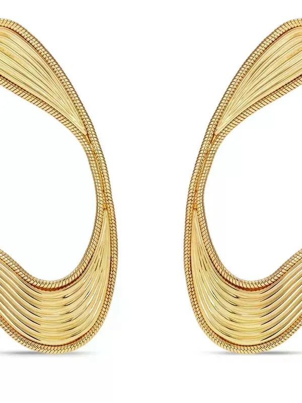 Fernando Jorge 18k Yellow Stream Lines Loop Earrings