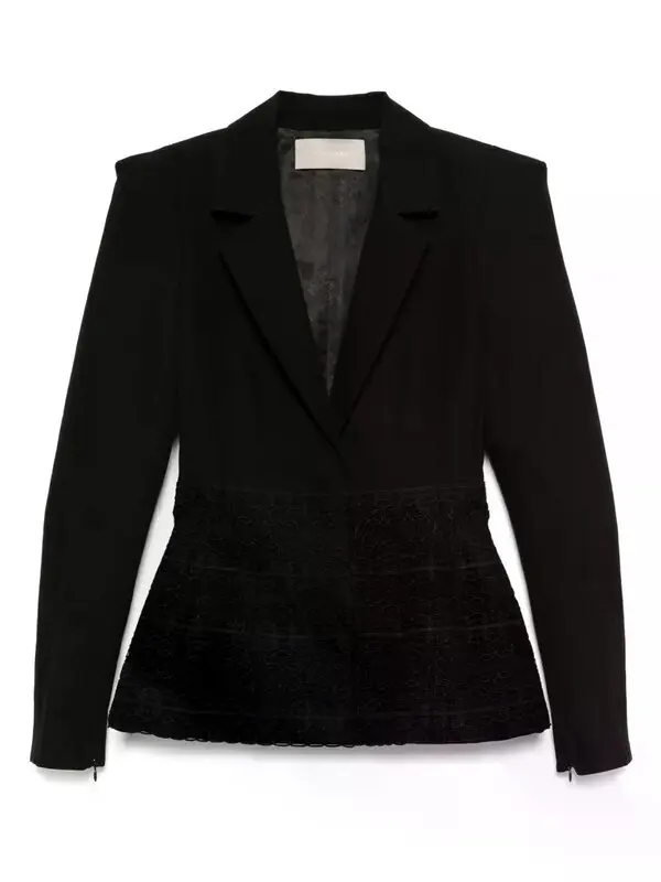Elie Saab Macramé Peplum Blazer