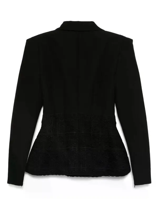 Elie Saab Macramé Peplum Blazer