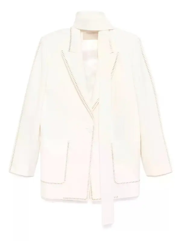 Elie Saab Stud-embellished Blazer - White