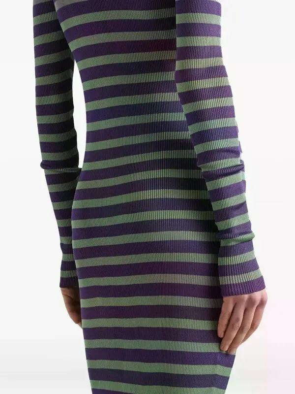 Dolce & Gabbana Striped Knitted Maxi Dress - Green