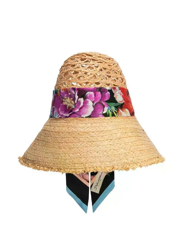 Dolce & Gabbana Raffia Sun Hat - Neutrals