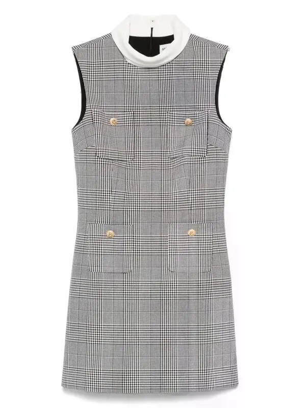 SELF-PORTRAIT Prince Of Wales-check Mini Dress - Black