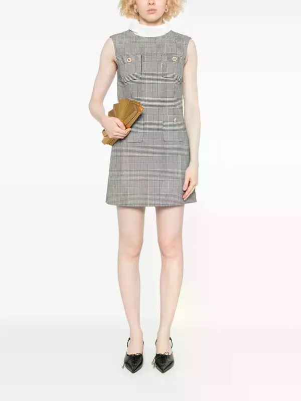 SELF-PORTRAIT Prince Of Wales-check Mini Dress - Black