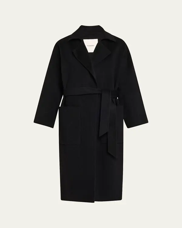 Nanushka Alamo Wool-blend Long Wrap Coat