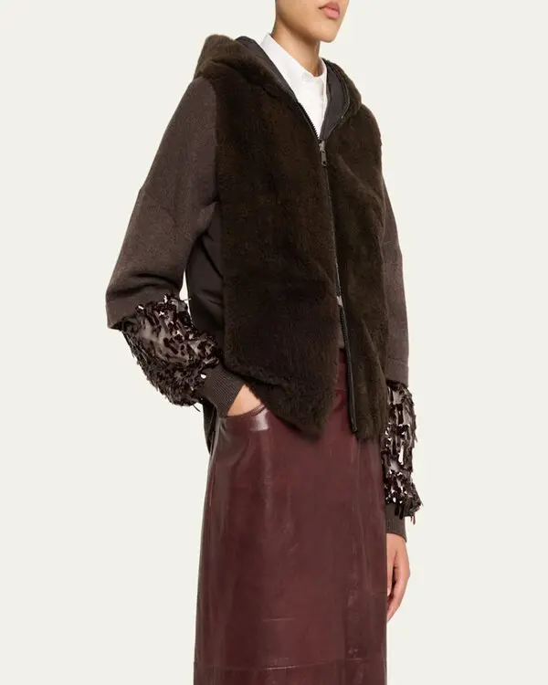 Brunello Cucinelli Reversible Hooded Goat Vest