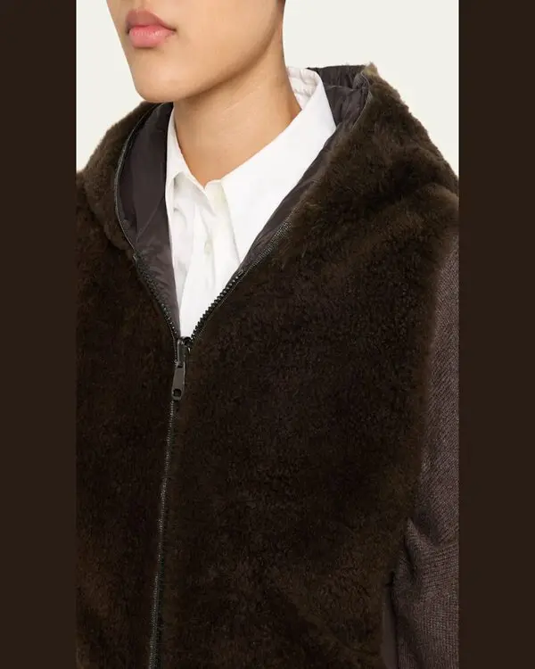 Brunello Cucinelli Reversible Hooded Goat Vest