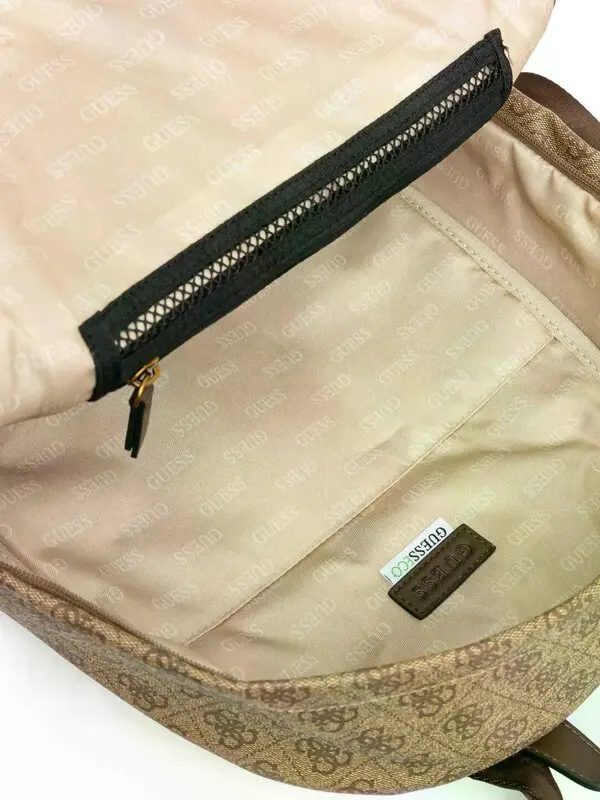Guess Vezzola Monogrammed-logo Backpack - Neutrals