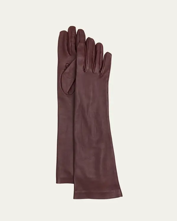 Brunello Cucinelli Leather Gloves - Red Wine