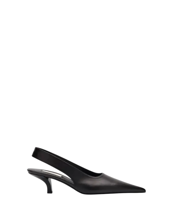 TOTEME Leather Slingback Pumps - Black