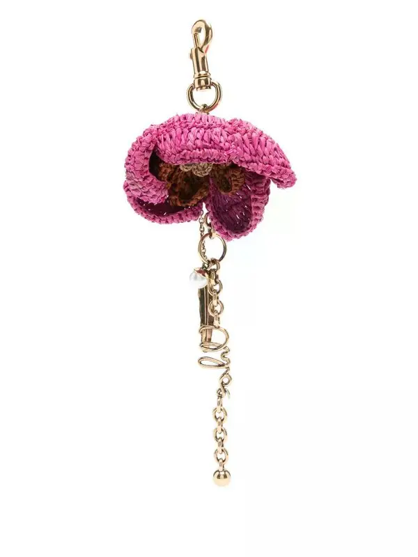Chloé Floral-motif Bag Charm - Pink