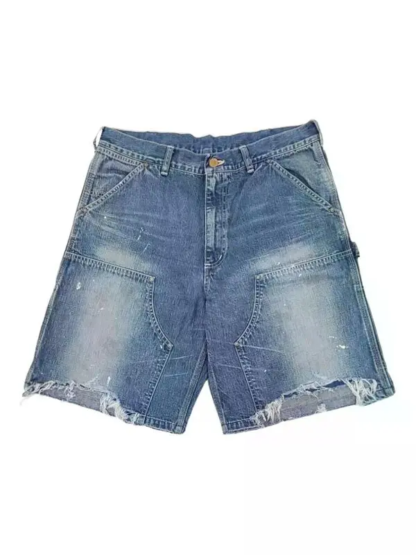 SAINT MXXXXXX Distressed Denim Shorts