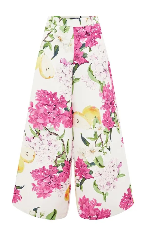 LEO LIN Candied Wide Leg Trousers - Floral