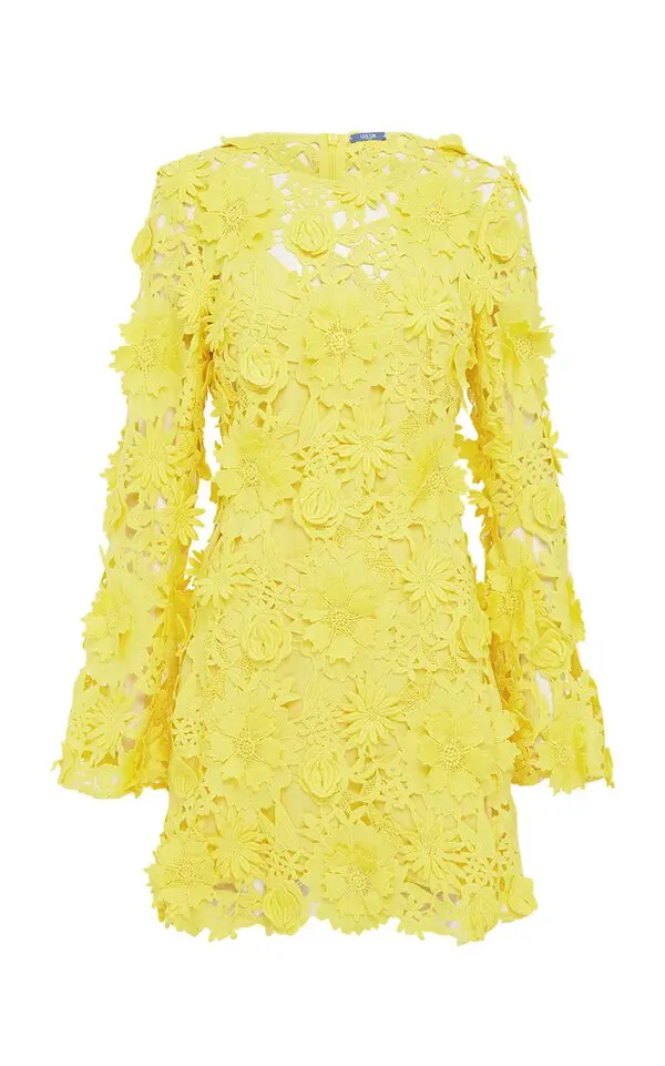LEO LIN Suzanne Lace Mini Dress - Yellow