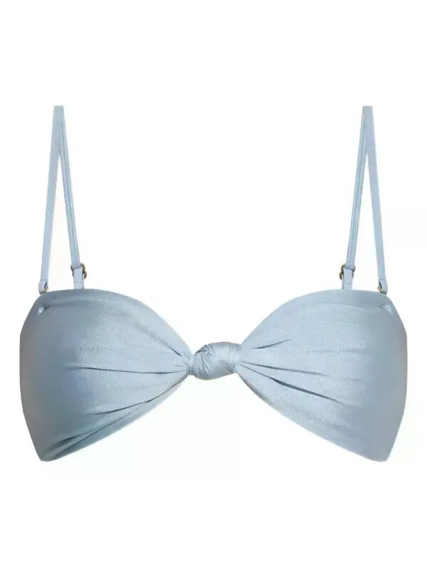 Cult Gaia Oswin Knotted Bandeau Bikini Top - Blue